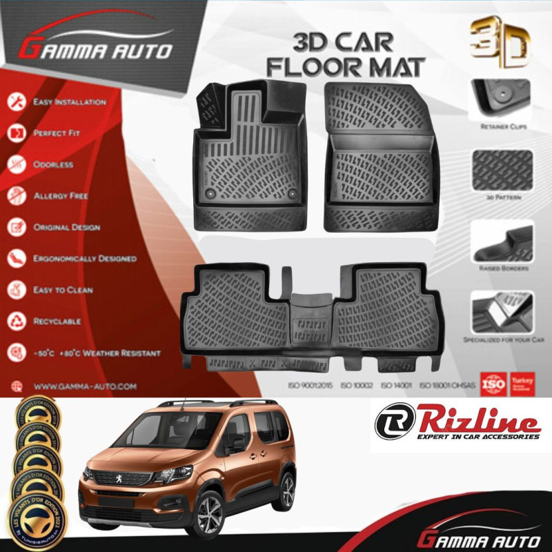 Tapis Sur Mesure Gamma Auto PVC Peugeot Rifter 2019