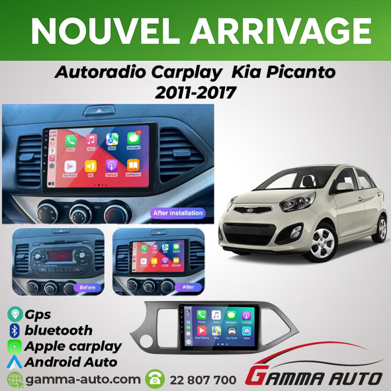Poste Android Autoradio Carplay Kia Picanto 2011-2017