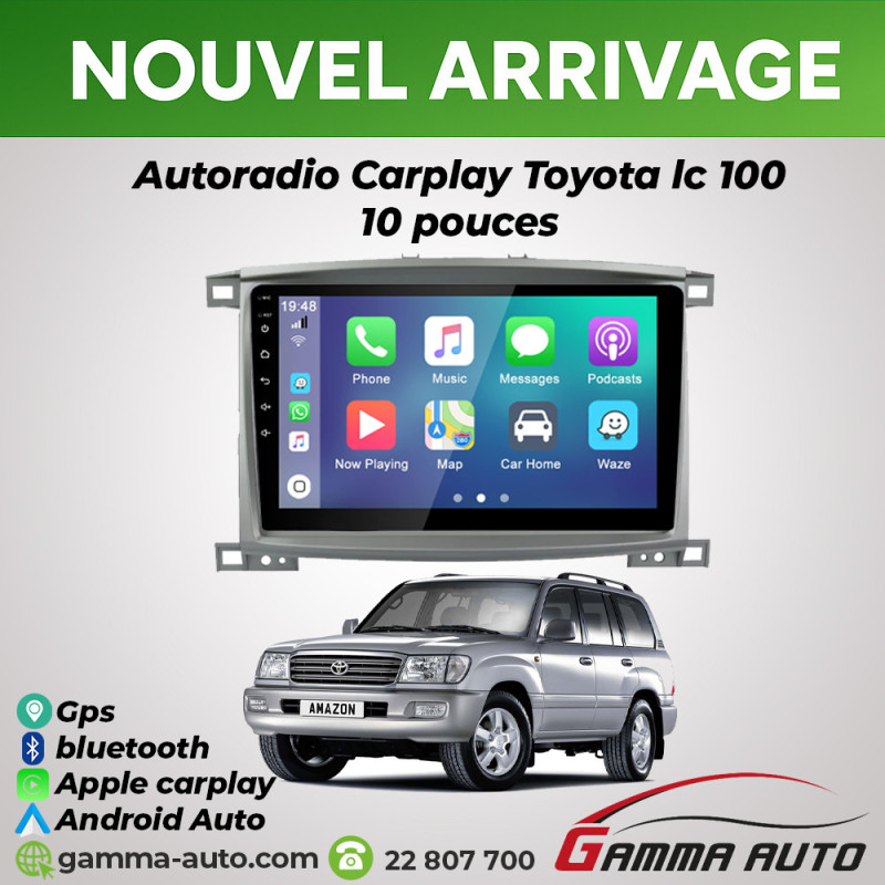 Poste Android Autoradio Carplay Toyota lc 100 10 pouces