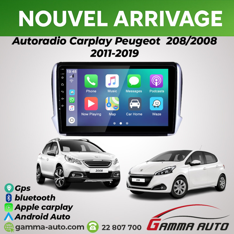 Poste Android Autoradio Carplay Peugeot 208/2008 2011-2019